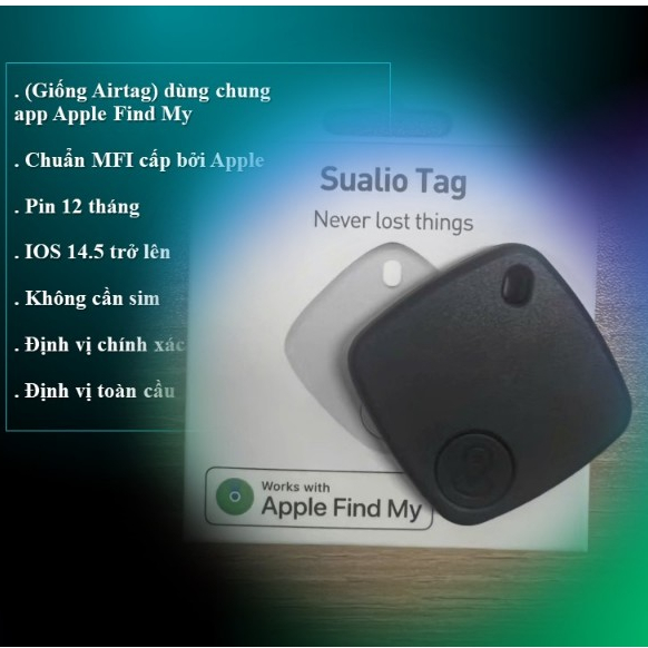 [Chuẩn MFI] Sualio Tag IOS, Định Vị Không Sim Thông Minh, K Giới Hạn ...