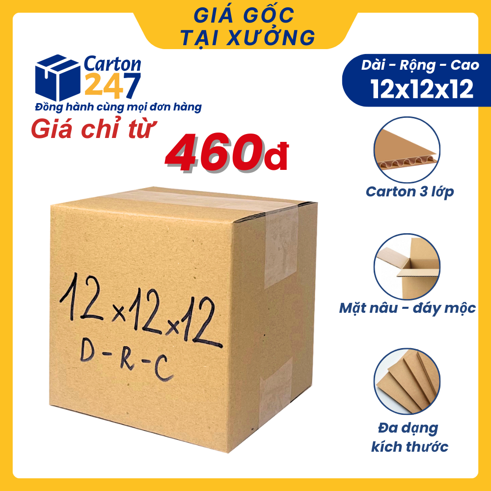 [COMBO 20] 12x12x12 Hộp carton vuông đóng gói hàng phụ kiện nhỏ chất ...