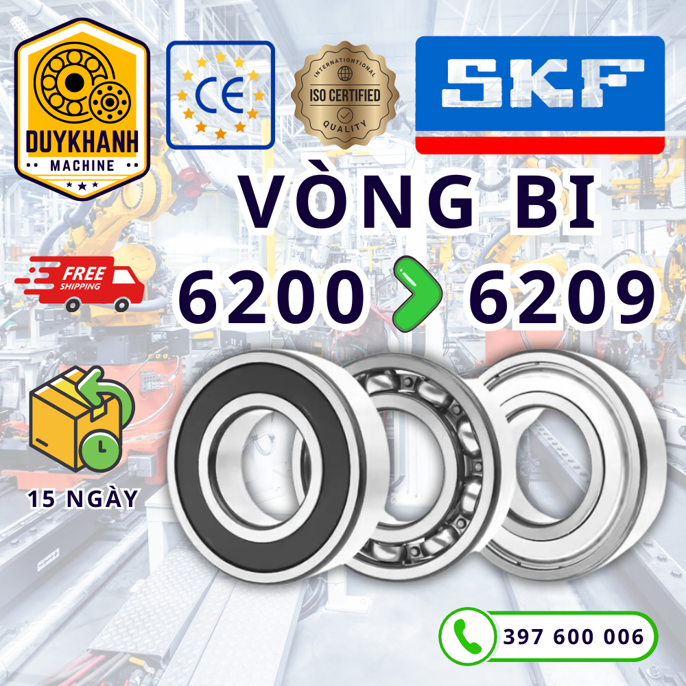 Vòng bi SKF 6200 - 6209 2RS, Độ bền cao, Chịu tải nhẹ, Ứng dụng rộng ...