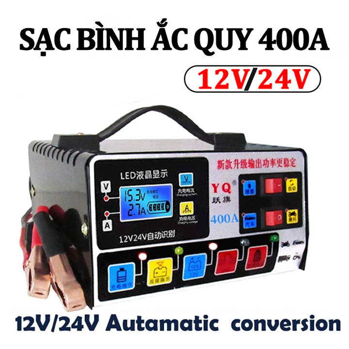 12v/24v 400A sạc ắc quy Sạc bình ắc quy ô tô xe máy tự ngắt khi đầy chức năng bảo dưỡng phục hồi ...