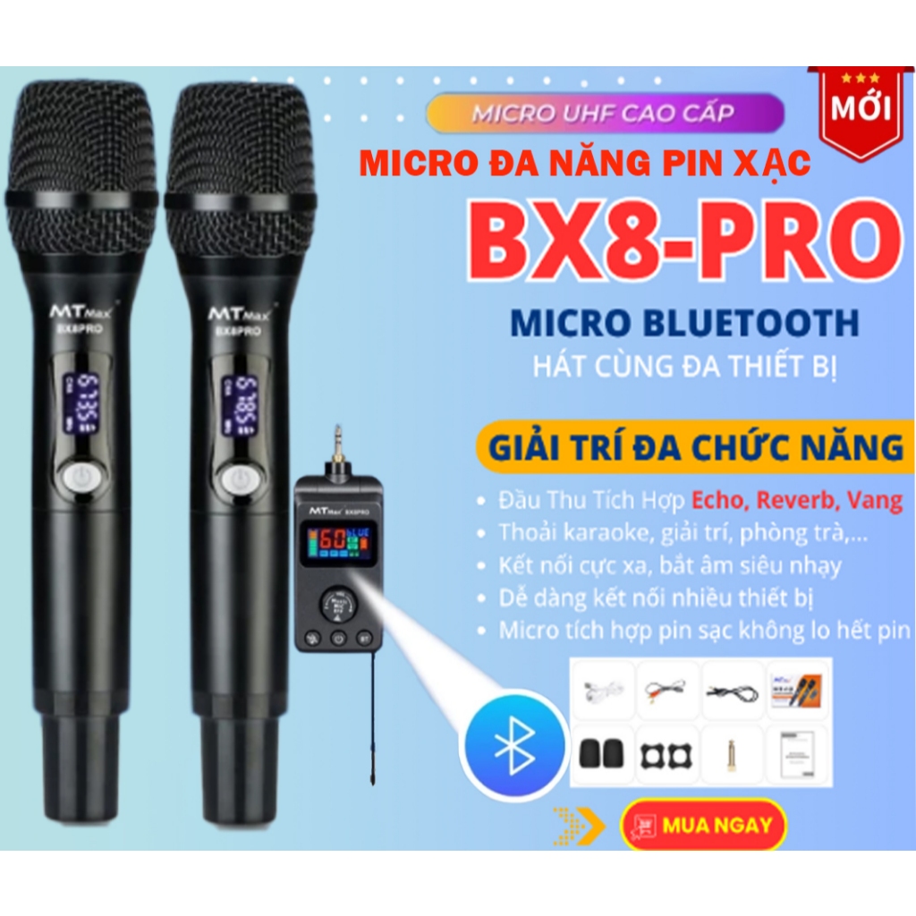 Micro Karaoke Đa Năng BX8 PRO Micro ÔTÔ Đa Năng Bluetooth, Pin Sạc Tiện ...