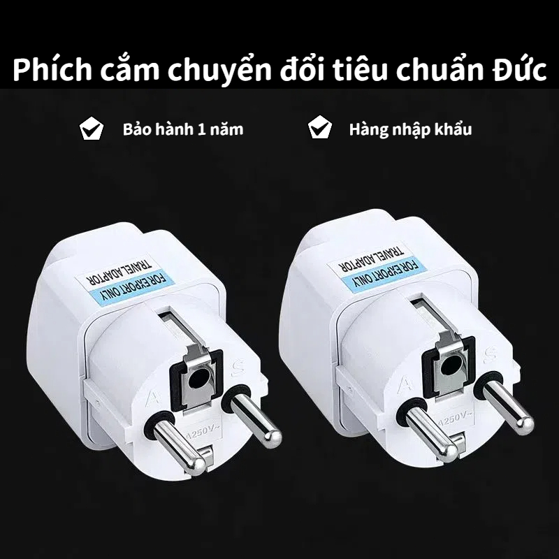 Phích Cắm Điện Chuyển Đổi Từ 3 Chân Sang 2 Chân An Toàn Chịu Nhiệt Độ Cao 220V Loại Tròn PCD02 ...
