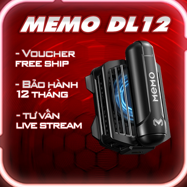 Quạt tản nhiệt sò lạnh gaming dùng pin MEMO DL12 làm mát nhanh không ...