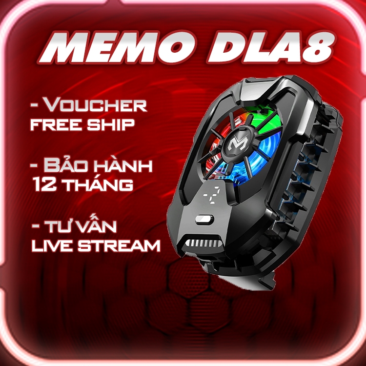 Quạt tản nhiệt điện thoại MEMO DLA8 sò lạnh thế hệ mới tăng fps bảo vệ ...