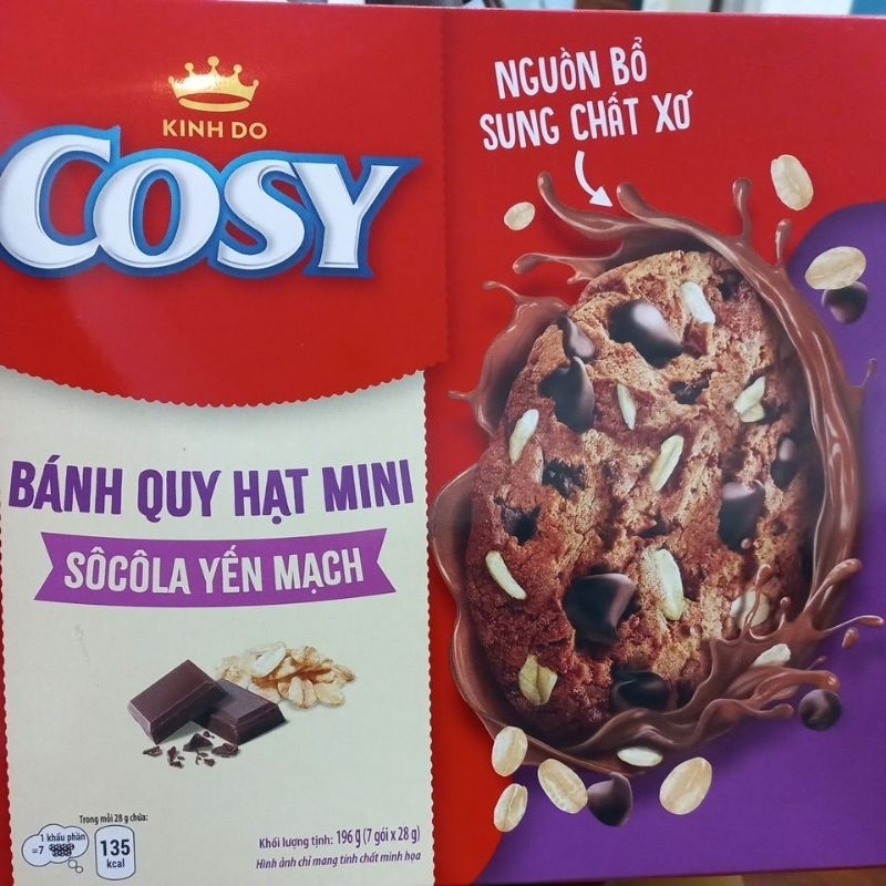 Bánh quy hạt cosy socola yến mạch 196g (7 gói *28g) | Shopee Việt Nam