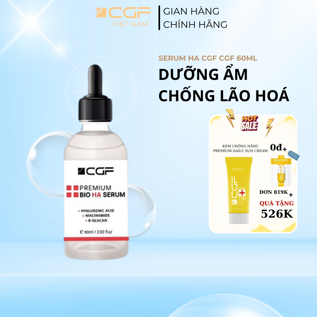 Serum HA CGF 60ml - CGF Premium Bio HA Serum, dưỡng da, cấp ẩm, chống ...