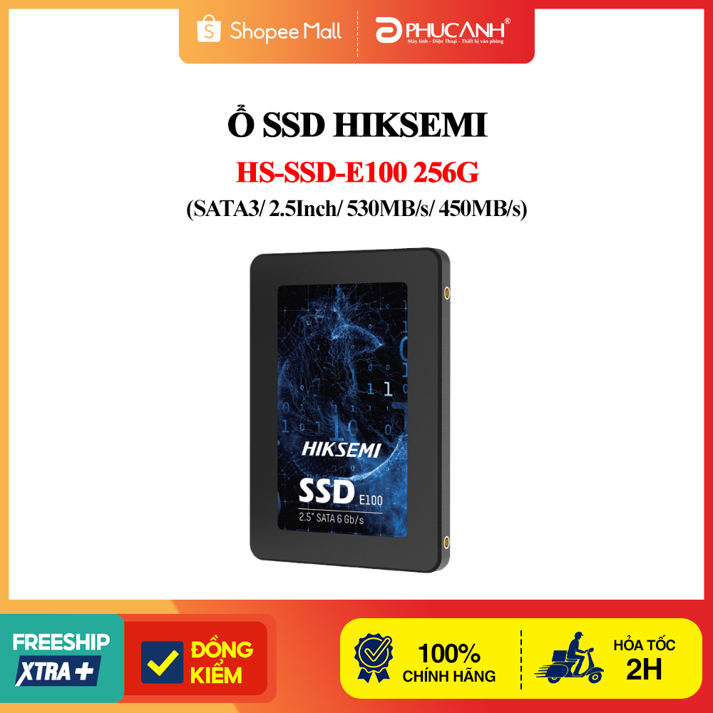 Ổ SSD HIKSEMI HS-SSD-E100 256G (SATA3/ 2.5Inch/ 530MB/s/ 450MB/s ...