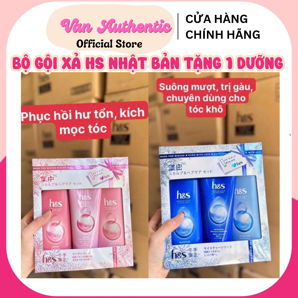 Bộ dầu gội xả giảm gàu H&S Nhật Bản Bộ 2, Set Dầu Gội Xả HS Nhật bản (dầu gội 370ml + dầu xả ...
