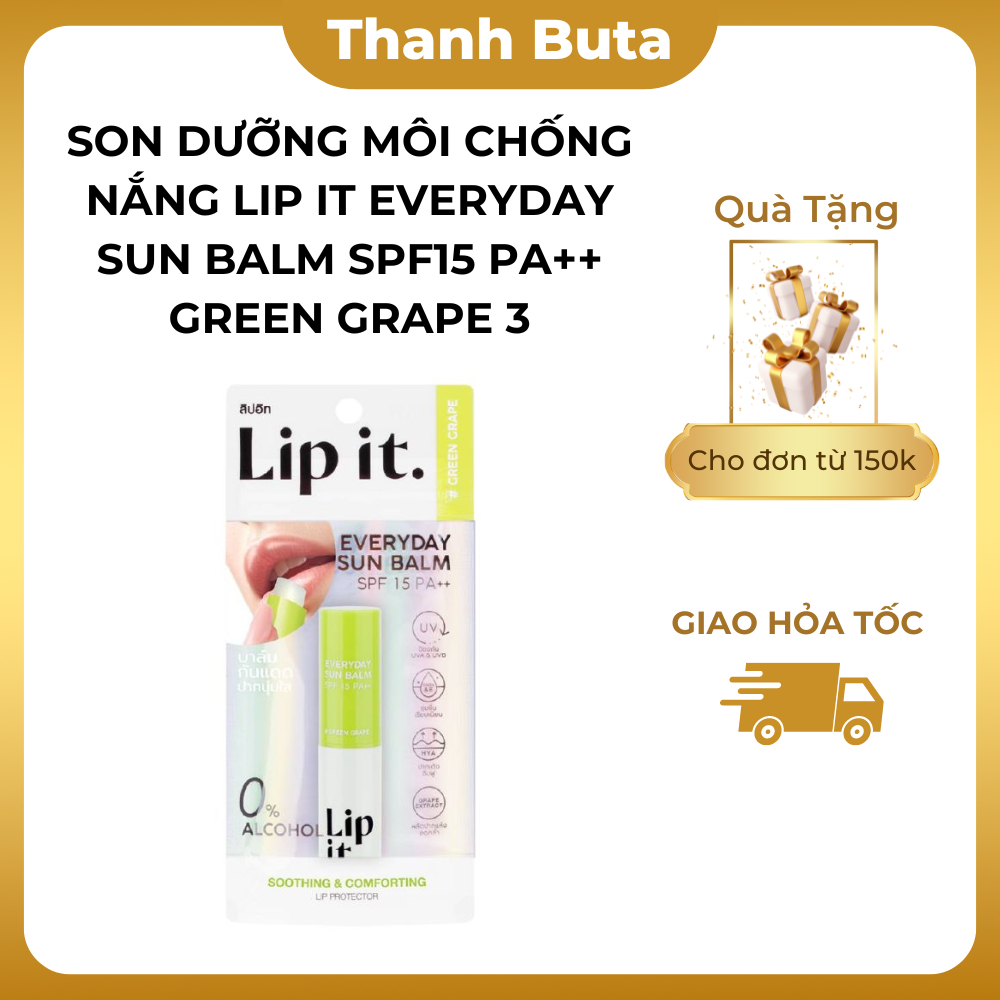 Son Dưỡng Môi Chống Nắng Lip It Everyday Sun Balm Spf15 Pa++ 3g Green ...