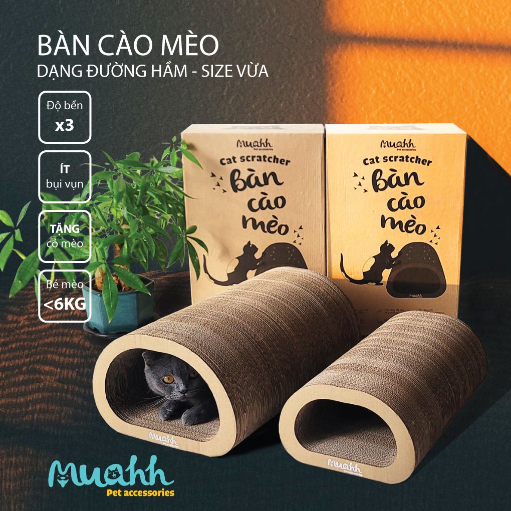 Bàn cào mèo Muahh đa năng dạng đường hầm | Shopee Việt Nam