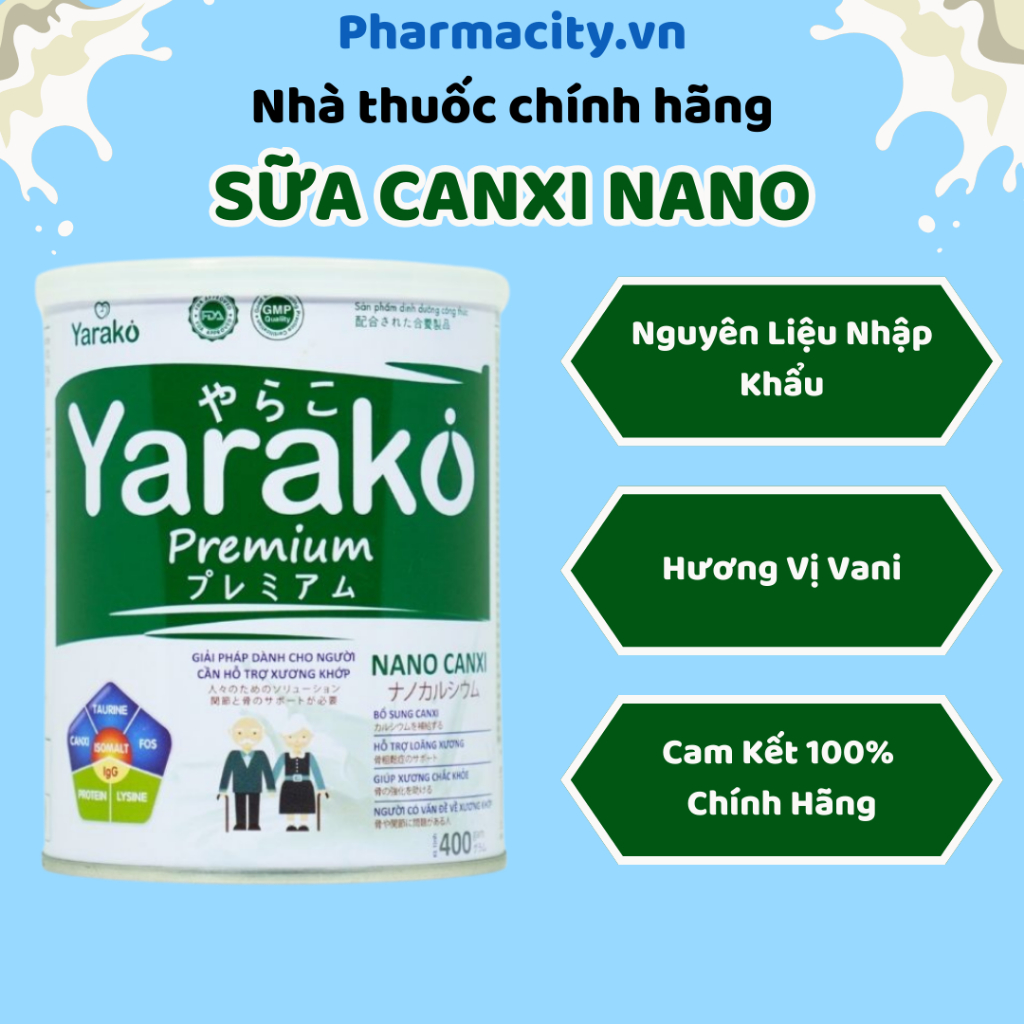 Sữa Canxi YARAKO PREMIUM NANO CANXI Bổ Sung Canxi Ngăn Ngừa Loãng Xương 400g/900g | Shopee Việt Nam