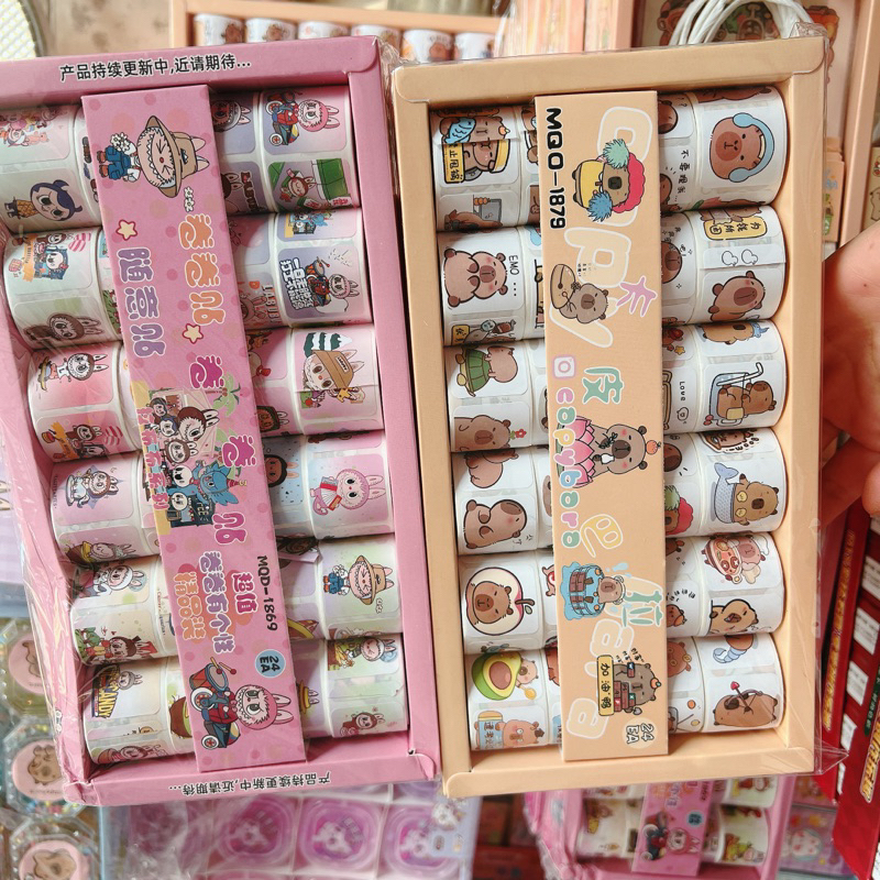 sỉ hộp 24 cuộn dán sticker labubu siêu hot, tem dán | Shopee Việt Nam
