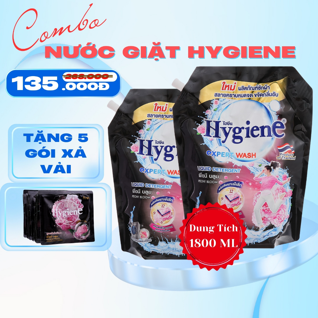 COMBO 2 Túi Nước Giặt Hygiene Expert Wash Hương Hoa Mẫu Đơn - Thể Tích 1800ML | Shopee Việt Nam
