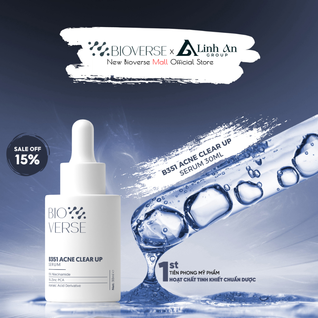 Tinh Chất Niacinamide 5% + Zinc 1% Hỗ Trợ Mụn Bioverse B351 Acne Clear ...