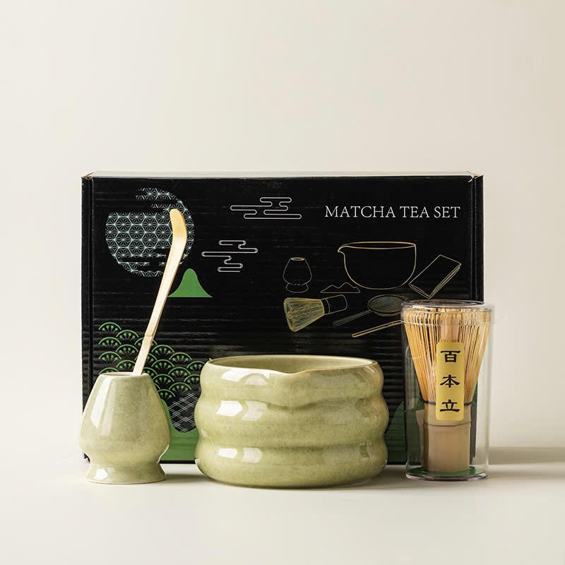 /CÓ SẴN/ Set matcha sứ - Bộ 4 dụng pha Matcha Chawan , Chasen 100 sợi ...