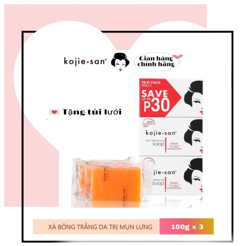 [SỈ IB] SET 3 soap tắm trắng KojieSan 300g [Hàng chính hãng] | Shopee ...
