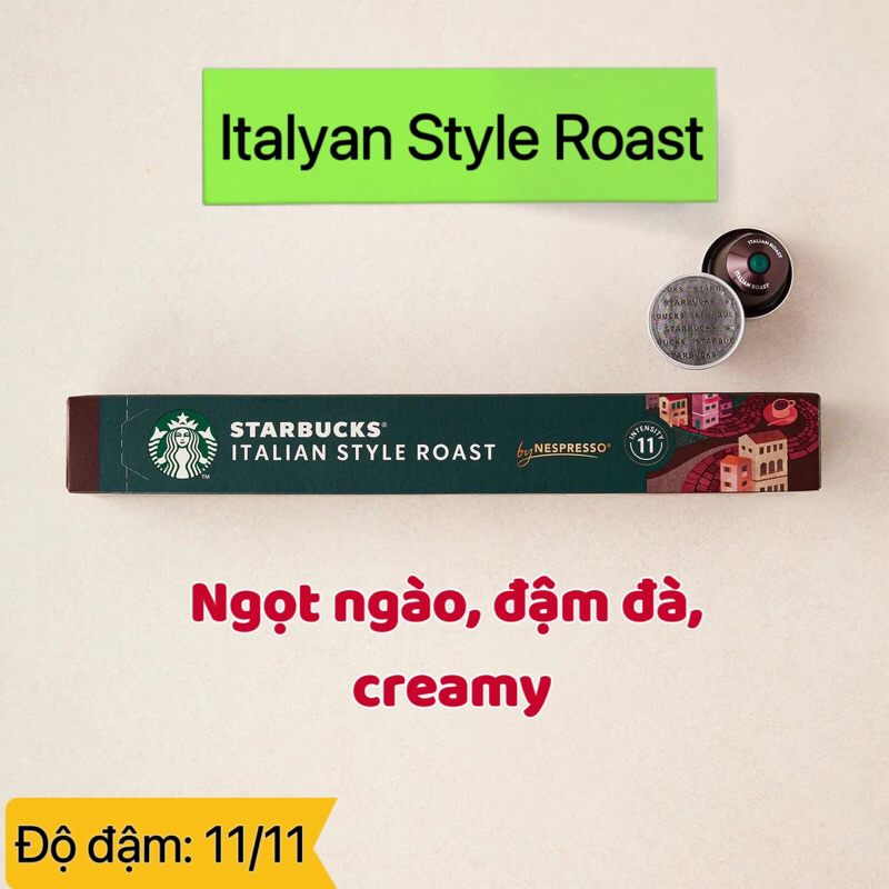 Cafe viên nén Nespresso Starbucks vị Italian Style ( Dùng cho máy ...