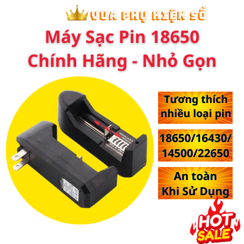 Máy Sạc Pin 18650 Chính Hãng - Sạc 1 Viên Pin Cho Đèn Pin Li-ion 110 ...