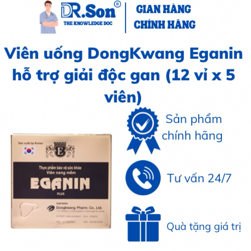Viên uống DongKwang Eganin hỗ trợ giải độc gan (12 vỉ x 5 viên ...