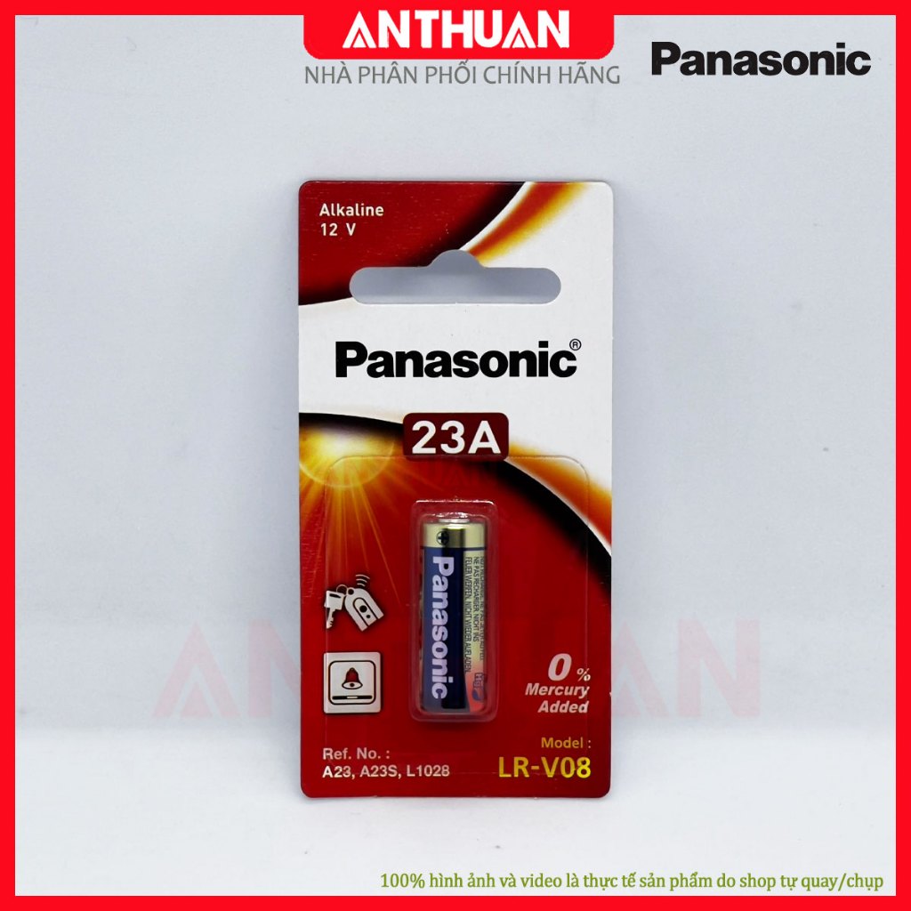 Pin A23 Panasonic 12V cao cấp chính hãng LRV08 vỉ 1 viên. Thay cửa cuốn ...