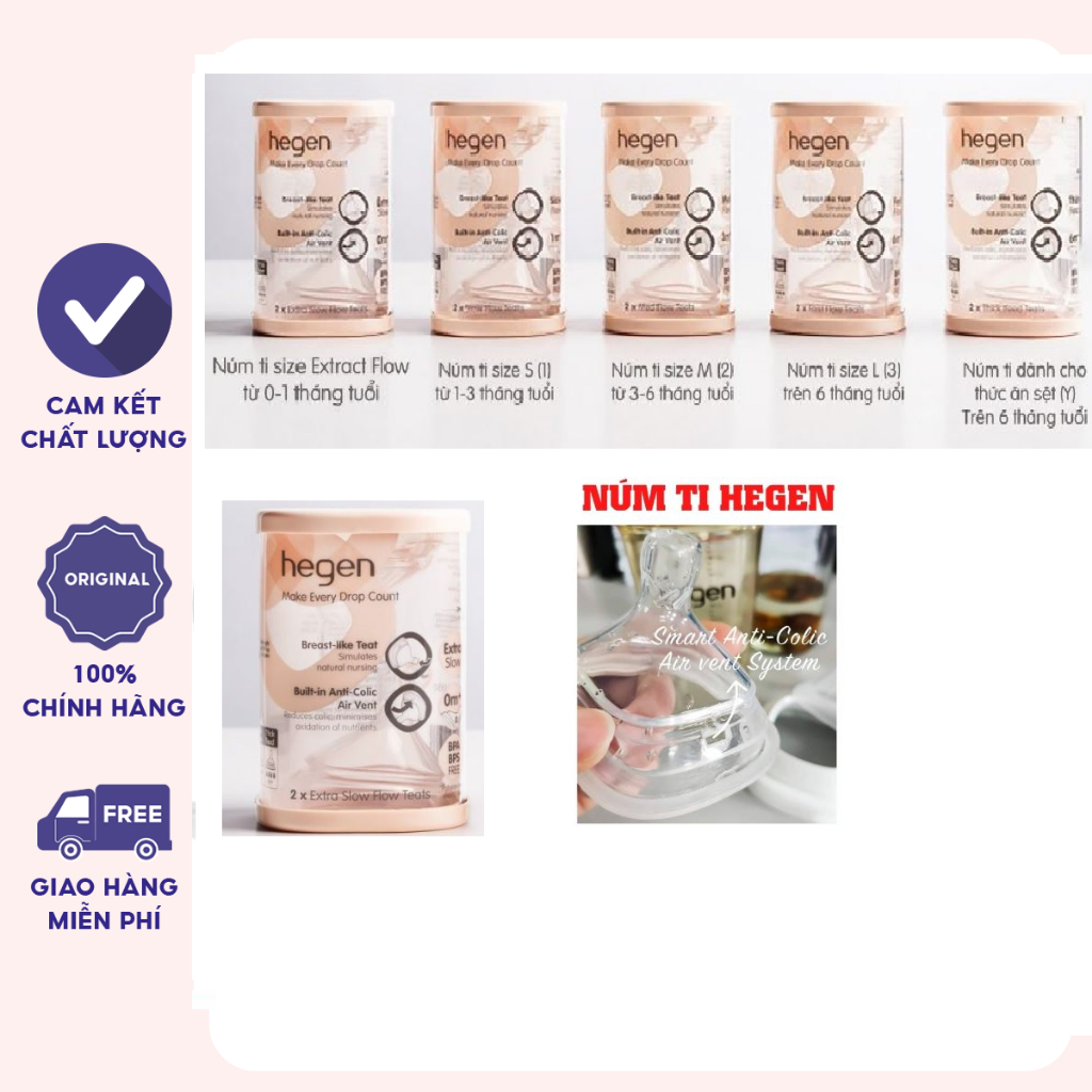 Núm ti Hegen size số 0 1 2 3 Y chính hãng chất lượng cao | Shopee Việt Nam