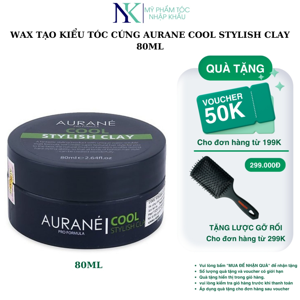 Wax tạo kiểu tóc cứng aurane cool stylish clay 80ml | Shopee Việt Nam