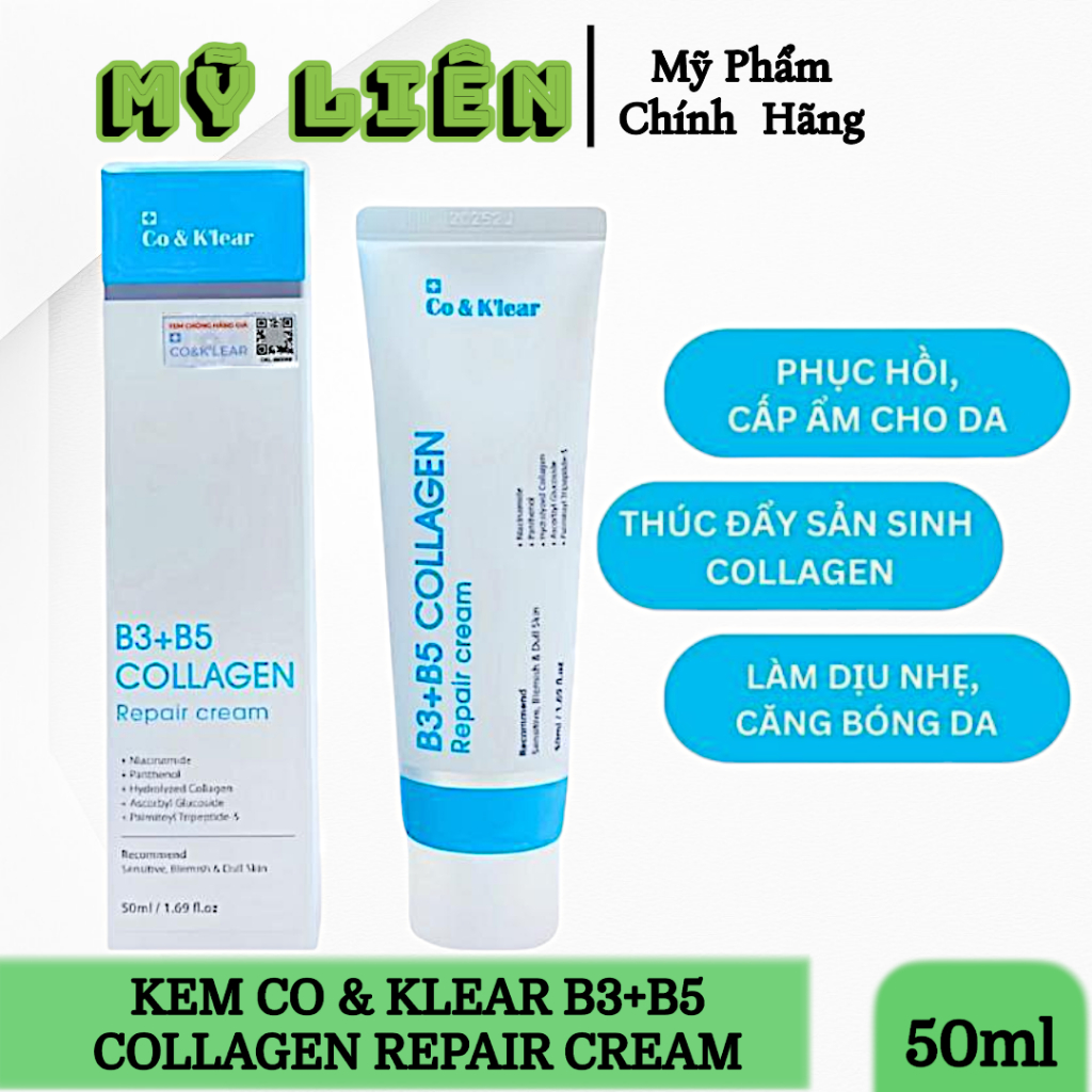 Kem Dưỡng Co Klear B3 + B5 Collagen Repair Cream 50ml - phục hồi, cấp ...