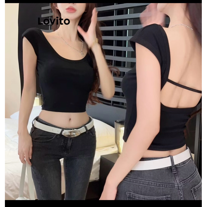áo thun kiểu ôm body tay ngắn hở lưng dây ngang bigsize 40-120kg ...