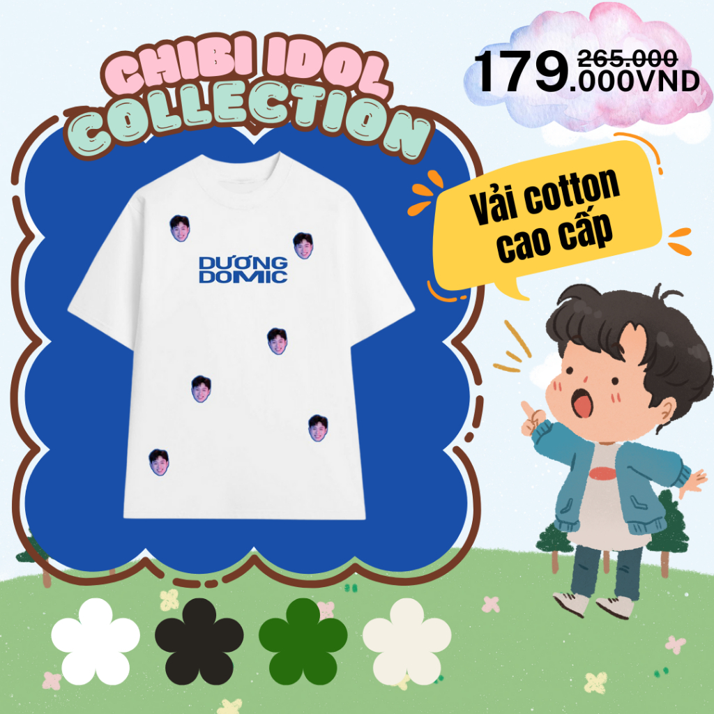 Áo Thun CHIBI IDOL DƯƠNG DOMIC form rộng vải Cotton100 ...