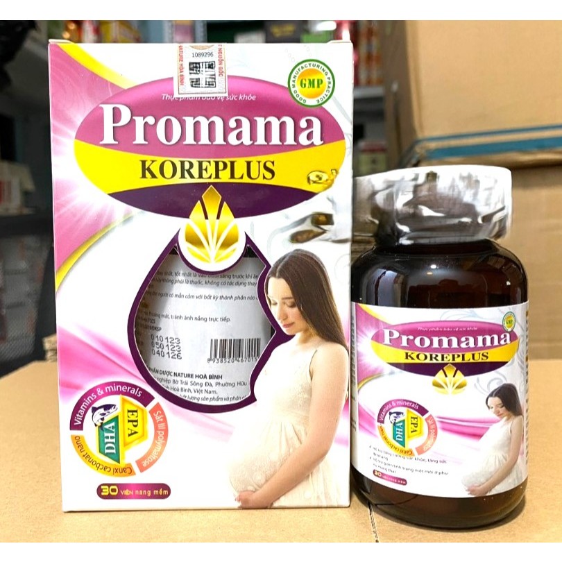 Promama Koreplus bổ sung DHA SẮT VÀ VITAMIN, KHOÁNG CHẤT CHO MẸ BẦU bồi ...
