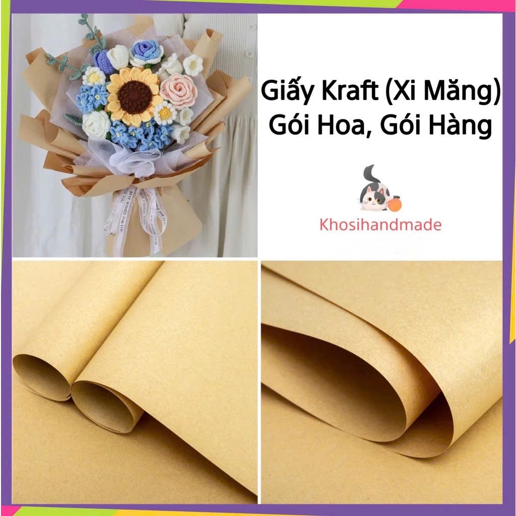 (HCM) Combo 5 Giấy Kcraft Giấy Xi Măng Gói Hoa, Gói Quà Vintage Size Lớn 50*70cm | Shopee Việt Nam