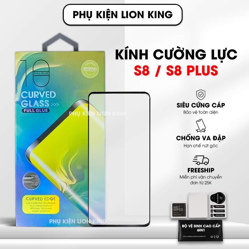 Kính cường lực dành cho Samsung S8 / S8 Plus / S8+ bản cao cấp full màn, bảo vệ màn hình - Lion ...