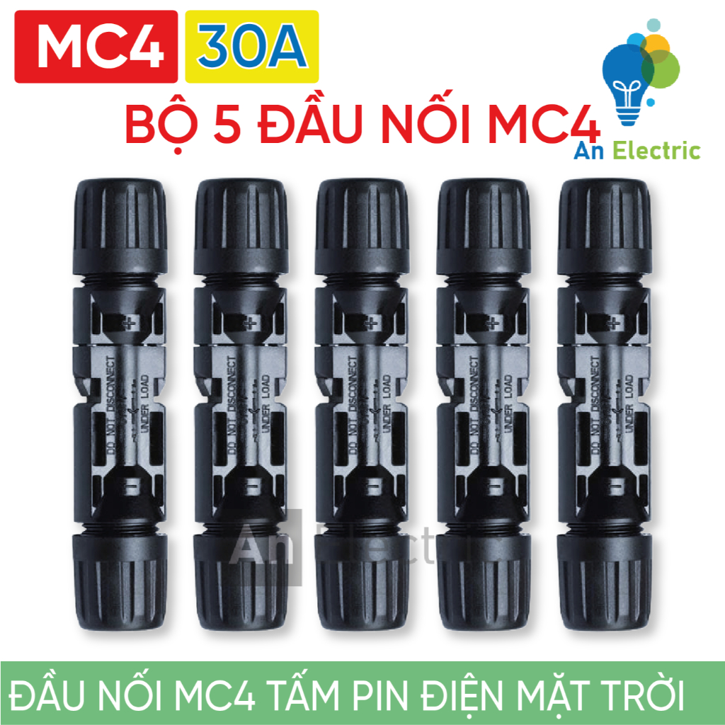 Bộ 5 jack MC4 1000V / 1500V 30A cho pin điện mặt trời - Cờ lê mở đầu nối MC4 1000V / 1500V ...
