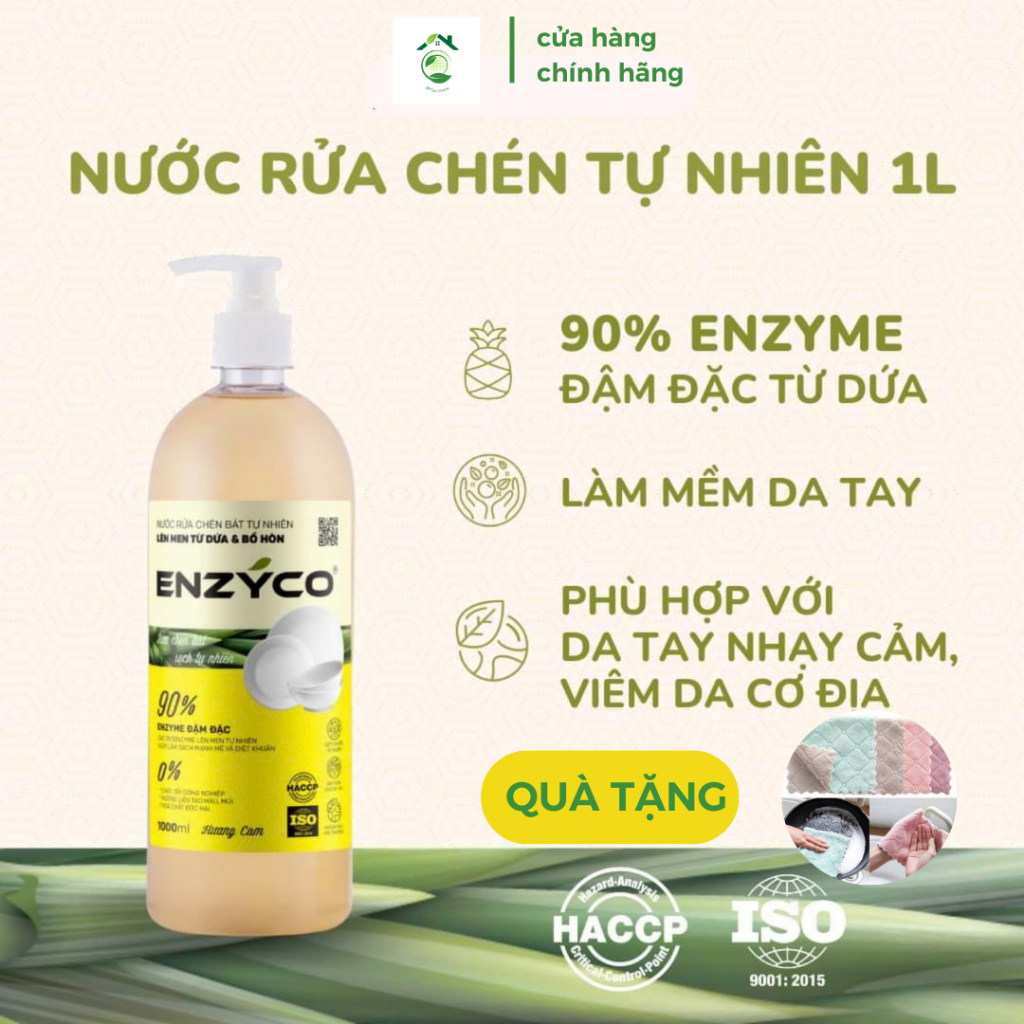 Nước Rửa Bát Hữu Cơ Enzyco 1L Enzyme Sinh Học Từ Dứa Dành Cho Da Nhạy ...