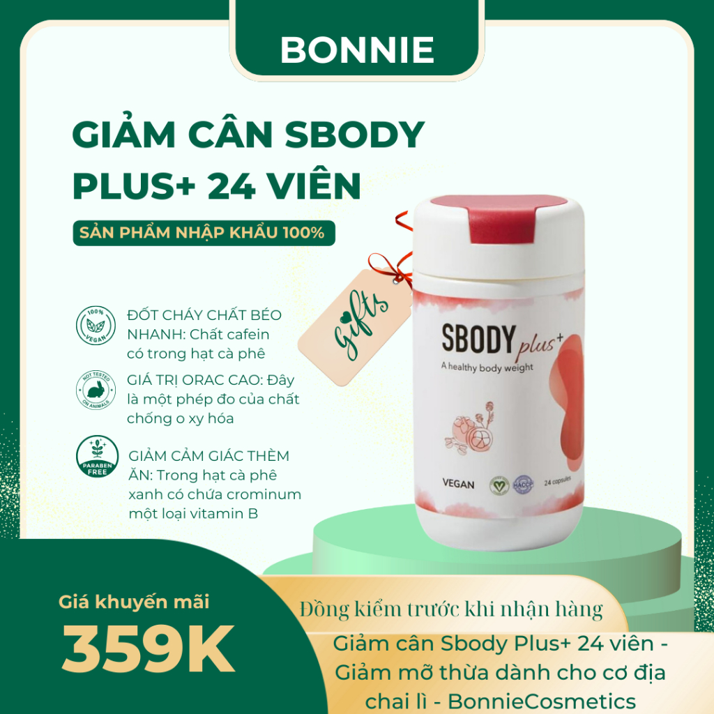Giảm cân Sbody Plus+ 24 viên - Giảm mỡ thừa dành cho cơ địa chai lì ...