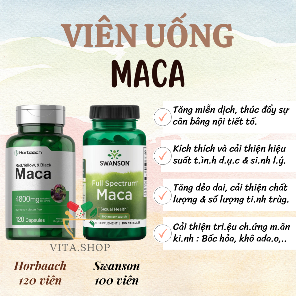 Horbaach Maca 4800mg - Viên uống tăng cường sinh lý nam và nữ 120 viên ...