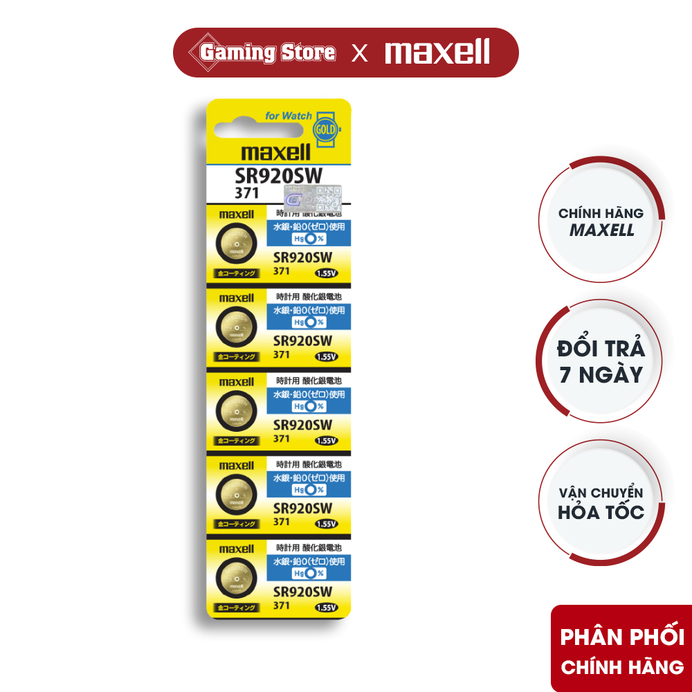 Pin Maxell Gold SR920SW / 371 (Đồng Hồ Đeo Tay) - Hàng Chính Hãng ...