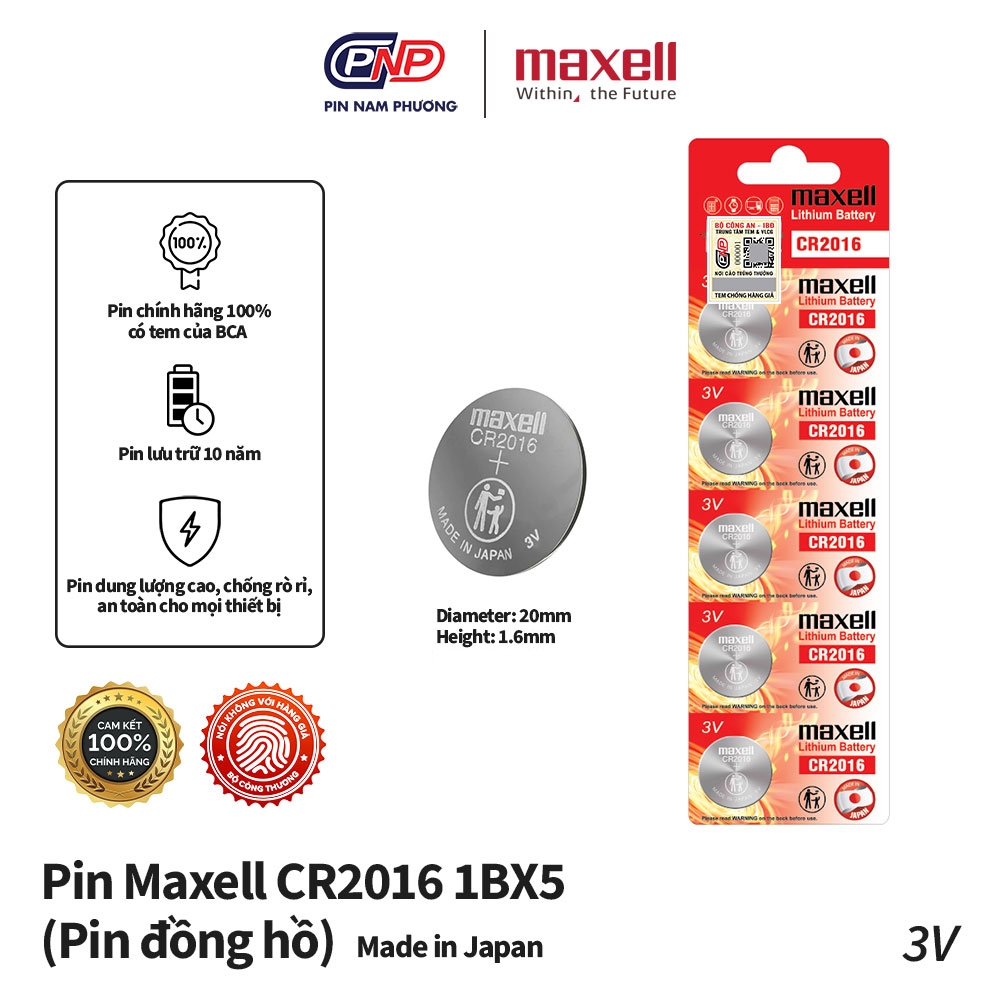 Pin Maxell CR2016 - Pin CR2016 dùng cho cmos, thiết bị điện tử, đồ chơi, bảng mạch điện ...