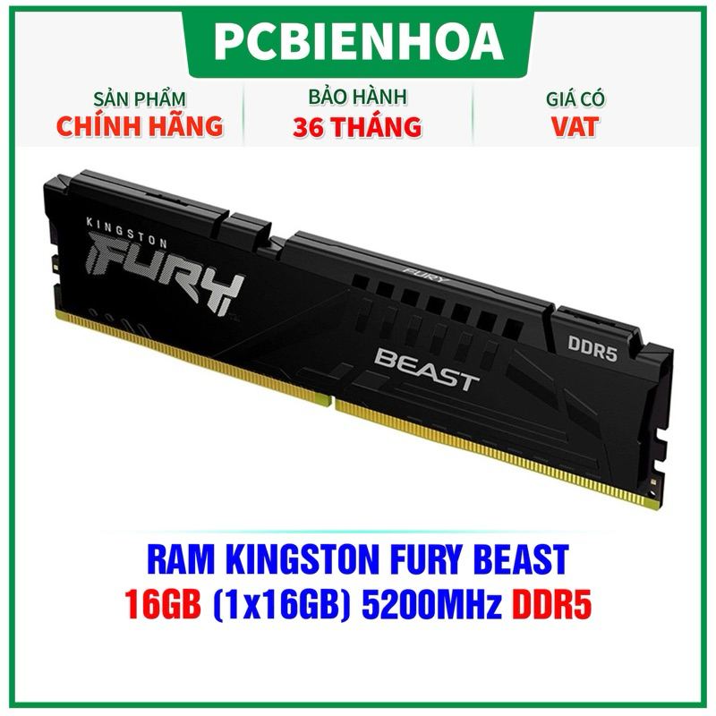 RAM KINGSTON FURY BEAST 16GB (1X16GB) 5200MHZ DDR5 CL40 | Shopee Việt Nam