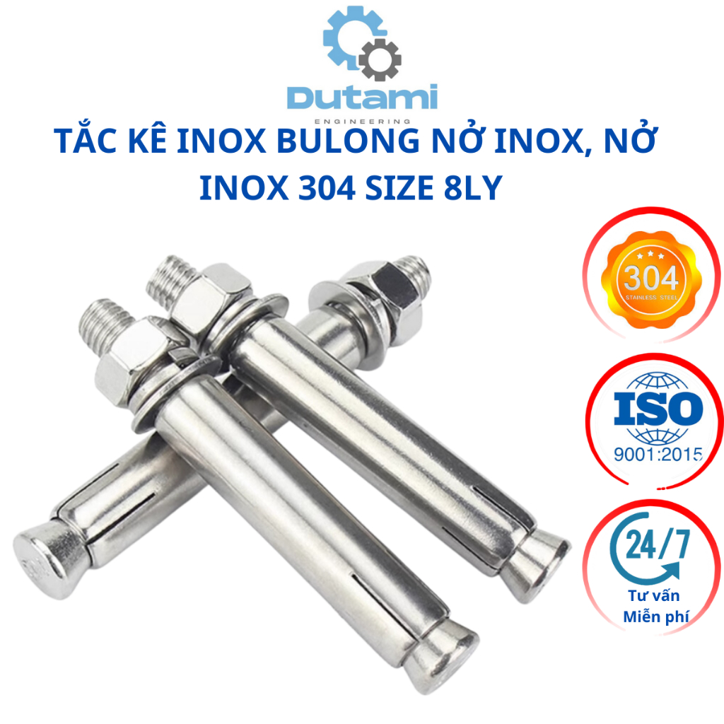 TẮC KÊ INOX BULONG NỞ INOX, NỞ INOX 304 SIZE 8LY | Shopee Việt Nam