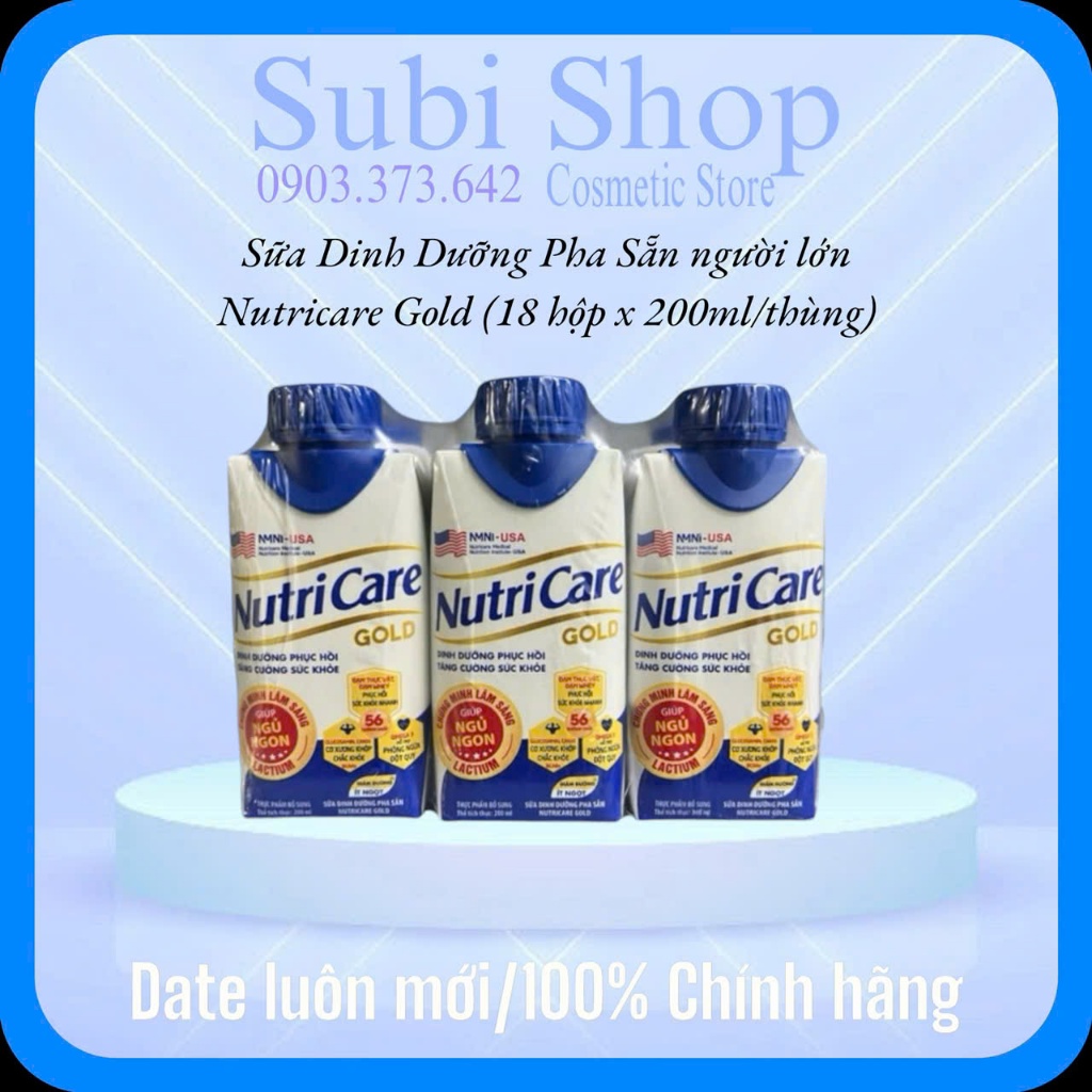 Sữa Dinh Dưỡng Pha Sẵn Nutricare Gold (18 hộp x 200ml/thùng) check mã vạch SP | Shopee Việt Nam