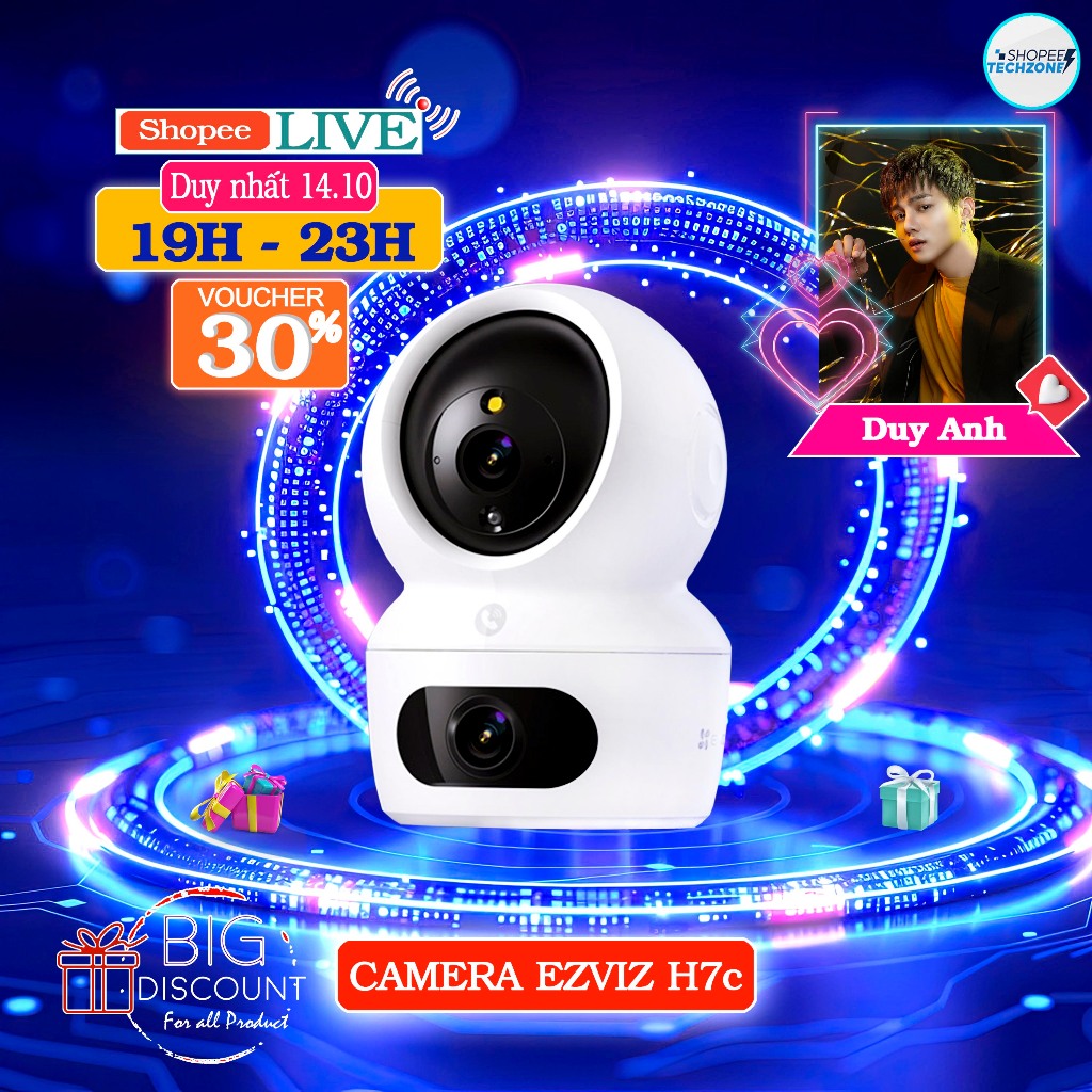 Camera wifi Ezviz H6c H7c PRO thông minh 2MP/4MP 2K+ chính hãng, đàm thoại, xoay 360 | Shopee ...