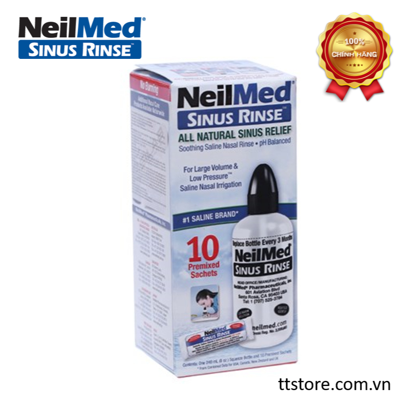 [CHÍNH HÃNG] Bộ bình rửa mũi NEILMED SINUS RINSE kèm 10 gói muối ...