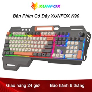 Bàn Phím Có Dây XUNFOX K90 Có RGB Đèn Và Núm âm lượng kim loại Cảm giác ...