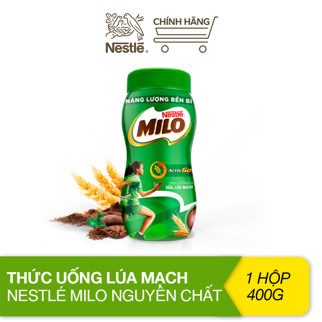 Thức uống lúa mạch Nestlé Milo nguyên chất 400g (hũ nhựa) | Shopee Việt Nam