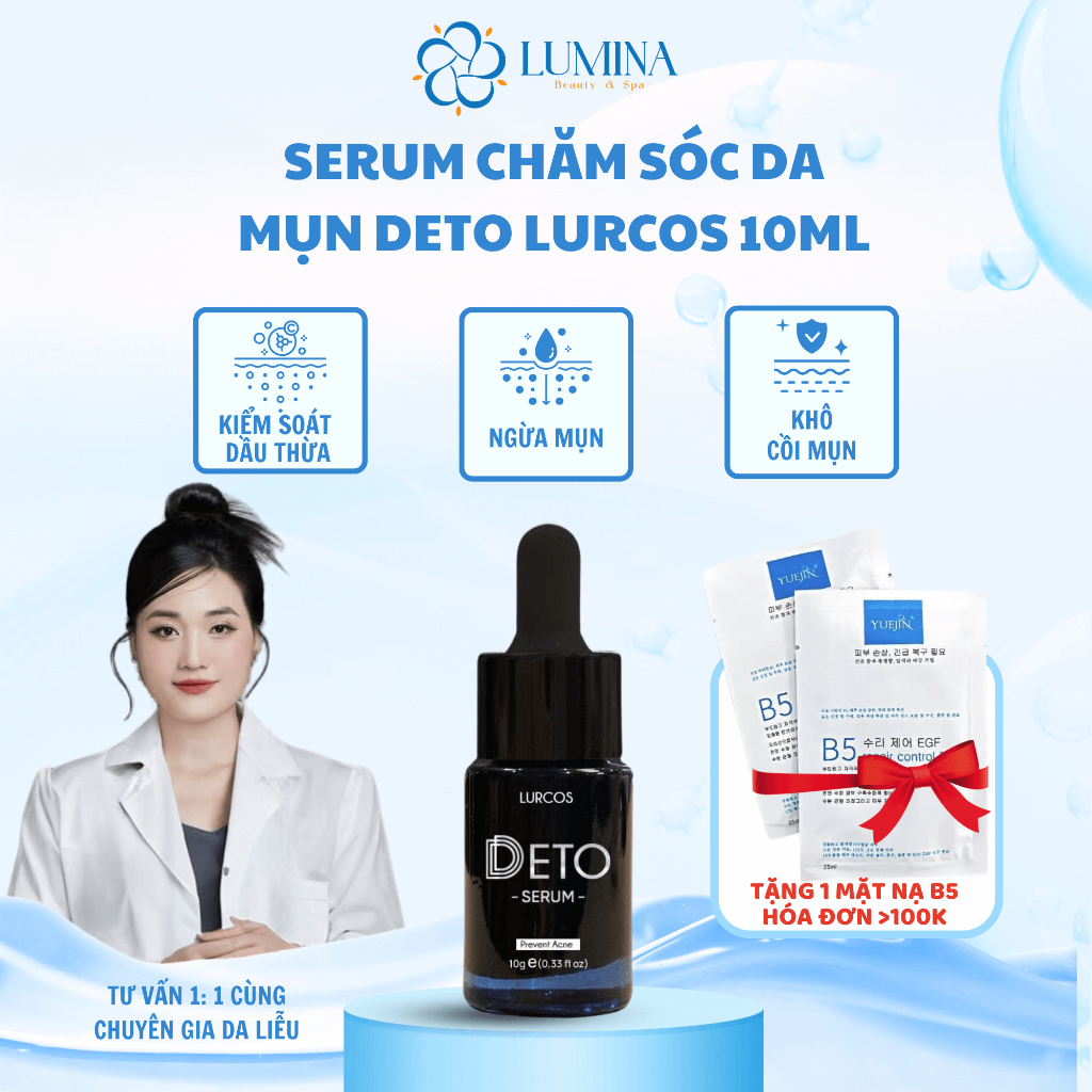 Serum Chăm Sóc Da Mụn DETO LURCOS 10ml | Shopee Việt Nam