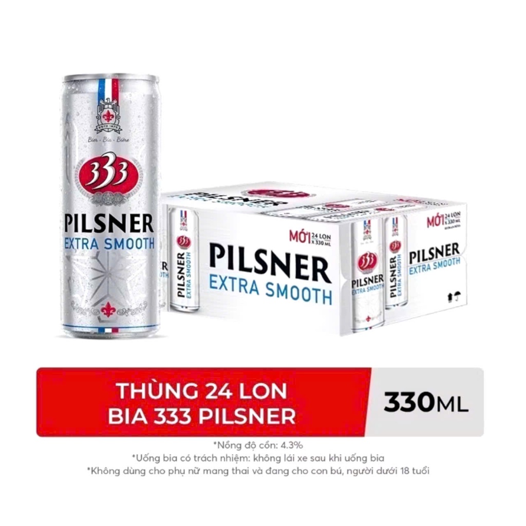 thùng 24 lon bia 333 Pilsner lon 330ml | Shopee Việt Nam