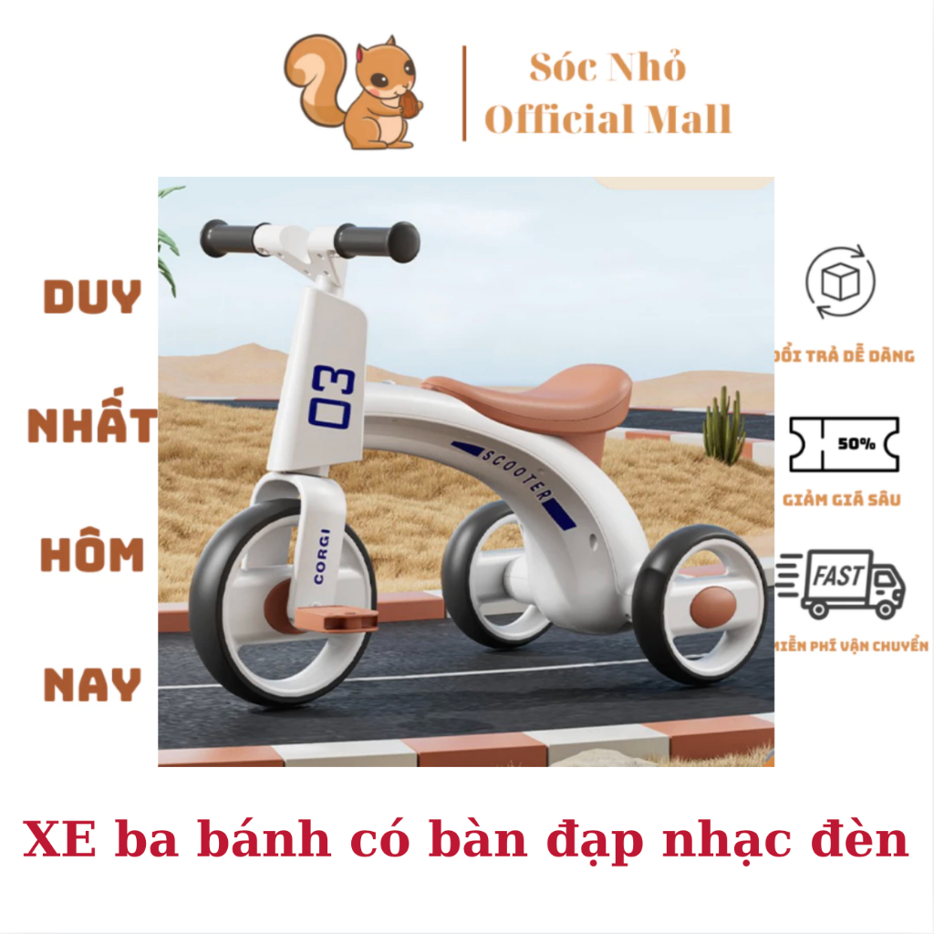 Xe đạp ba bánh thăng bằng có nhạc đèn cho bé Corgi Baby 916 cho bé | Shopee Việt Nam