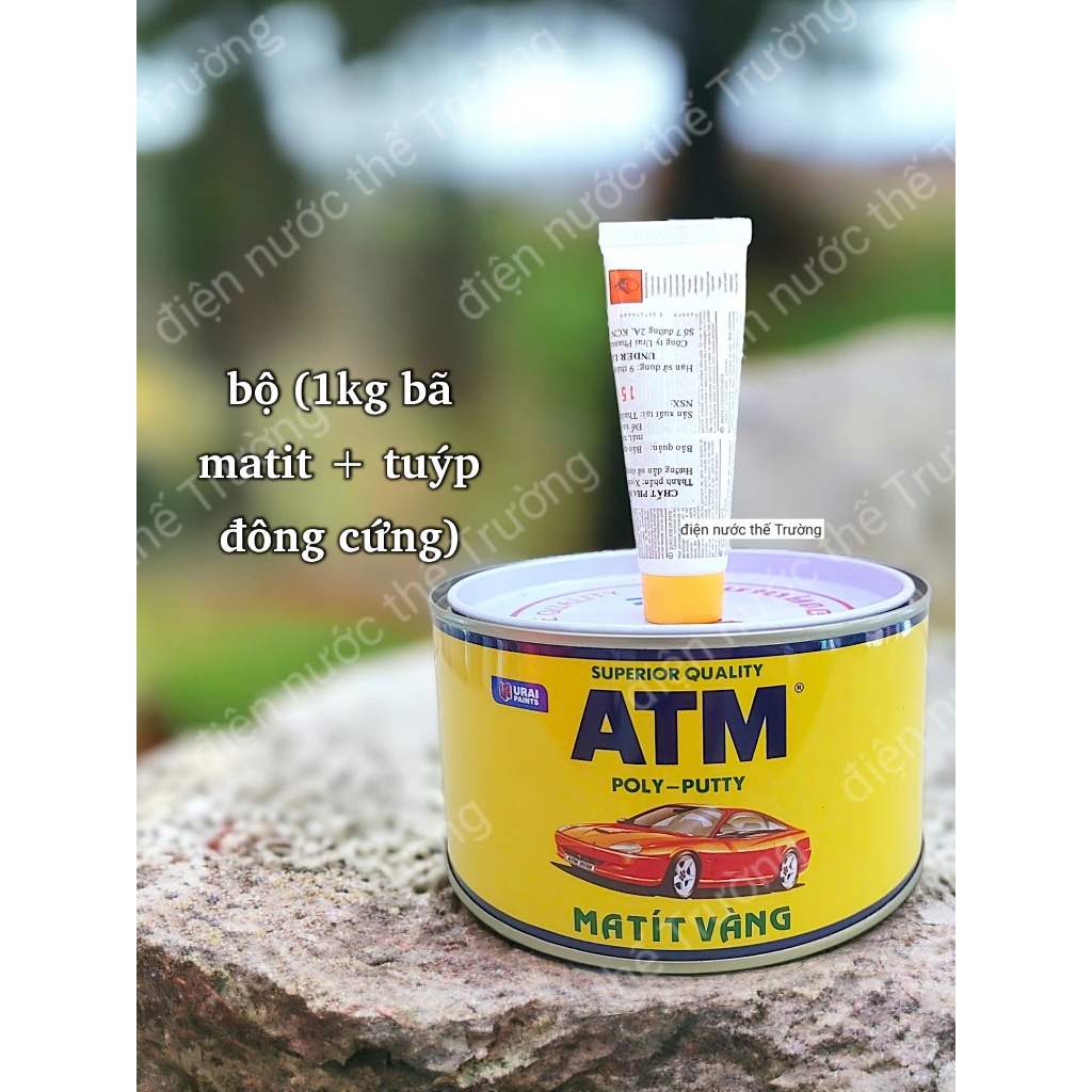 Bột trét matit vàng ATM trét vết lồi lõm bề mặt sắt, gỗ, tre 1KG ...