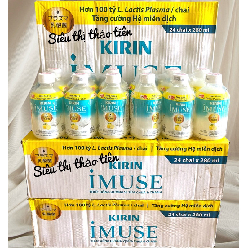 Thùng 24 chai nước uống Kirin Imuse vị sữa chua và chanh 280ml | Shopee Việt Nam